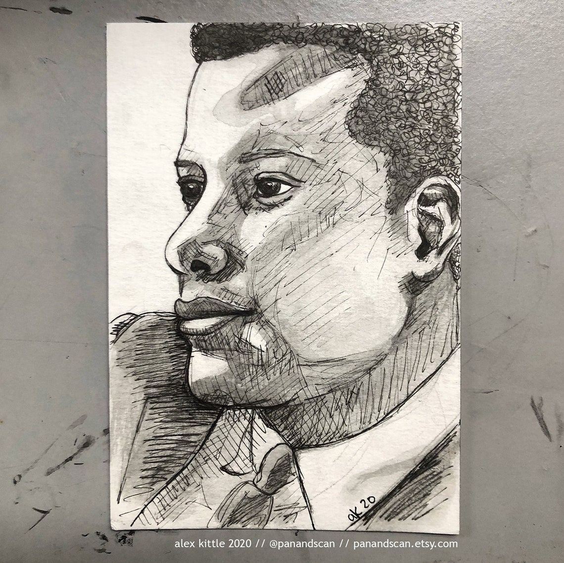 Sidney Poitier Mini Ink Drawing - Etsy