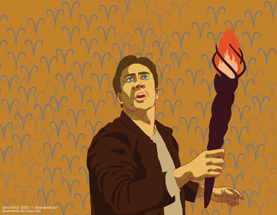 Nicolas Cage Rainbow Background