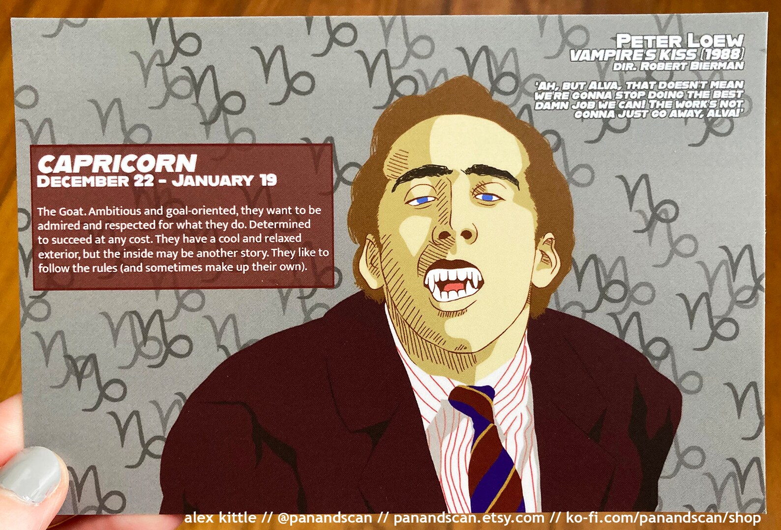 Nicolas Cage Zodiac Postcard Set/12 - Etsy