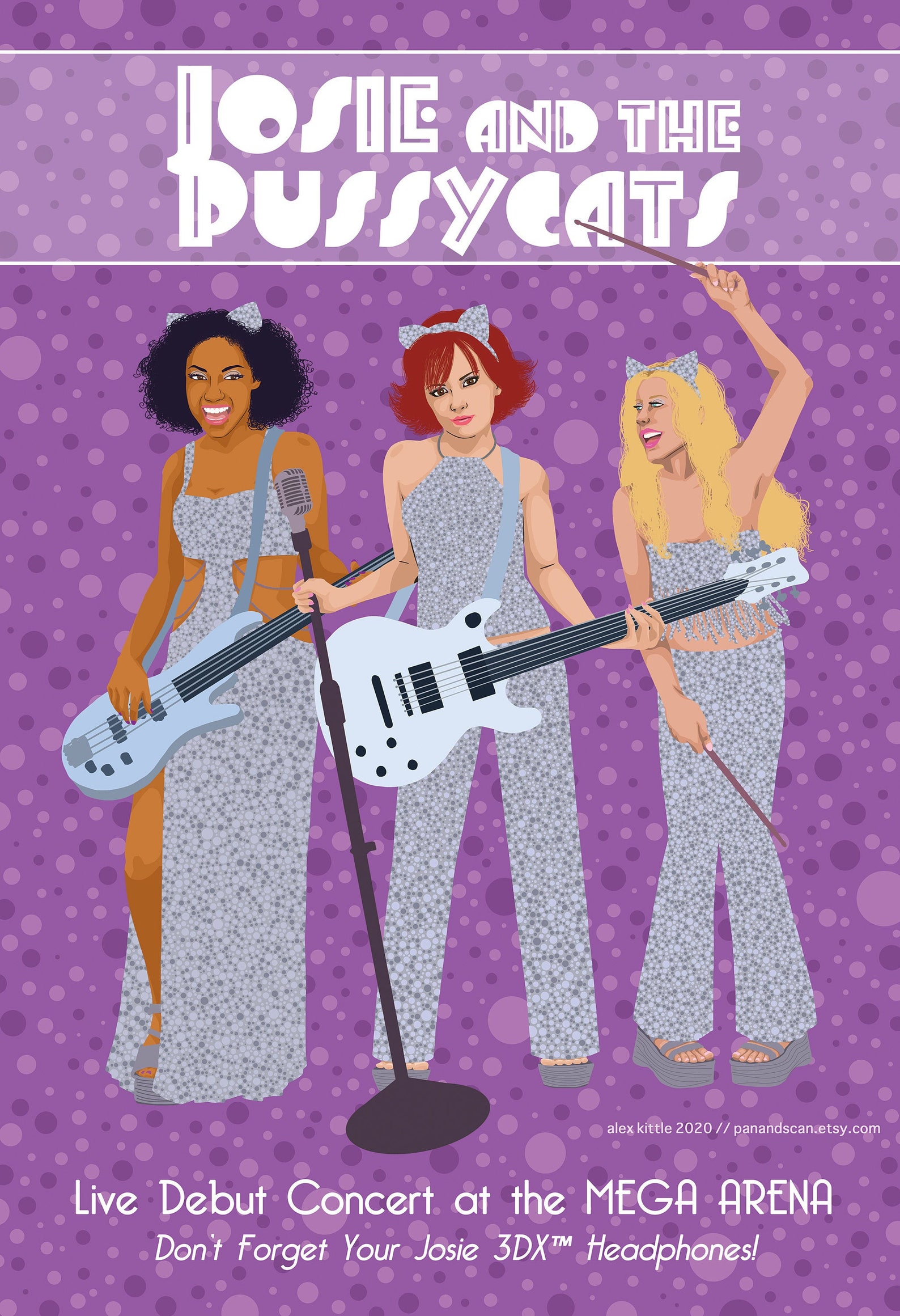 Josie And The Pussycats Gig Poster Artwork Etsy