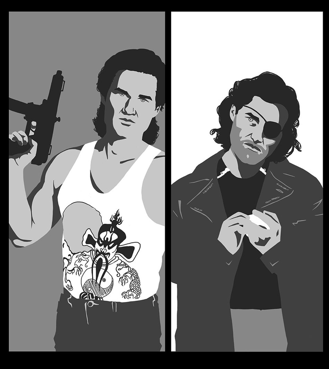 Kurt Russell Illustration "the Russells" - Etsy