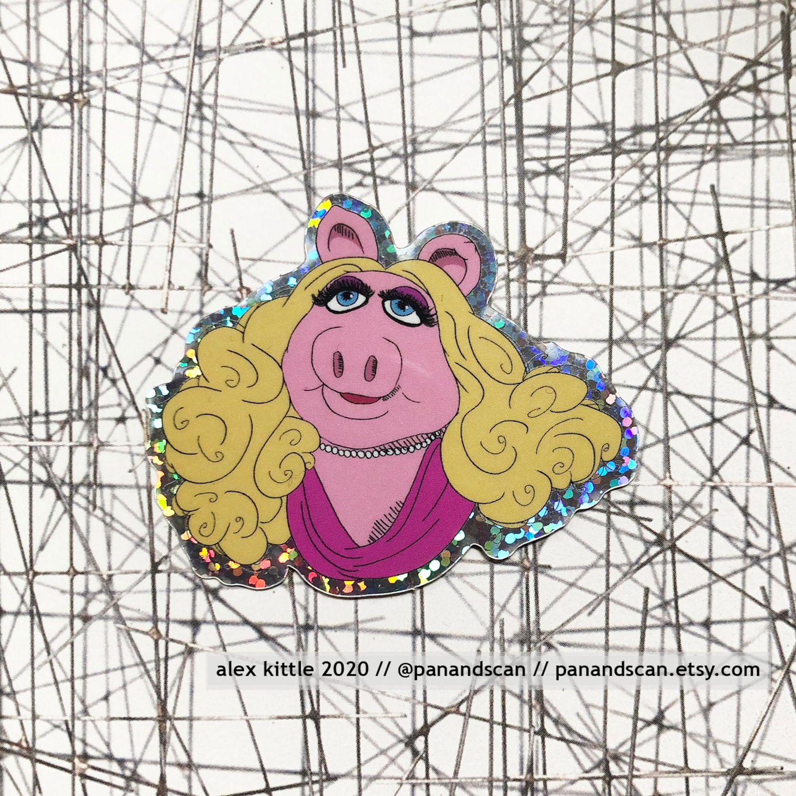 Miss Piggy (the Muppets) Glitter Sticker - Etsy
