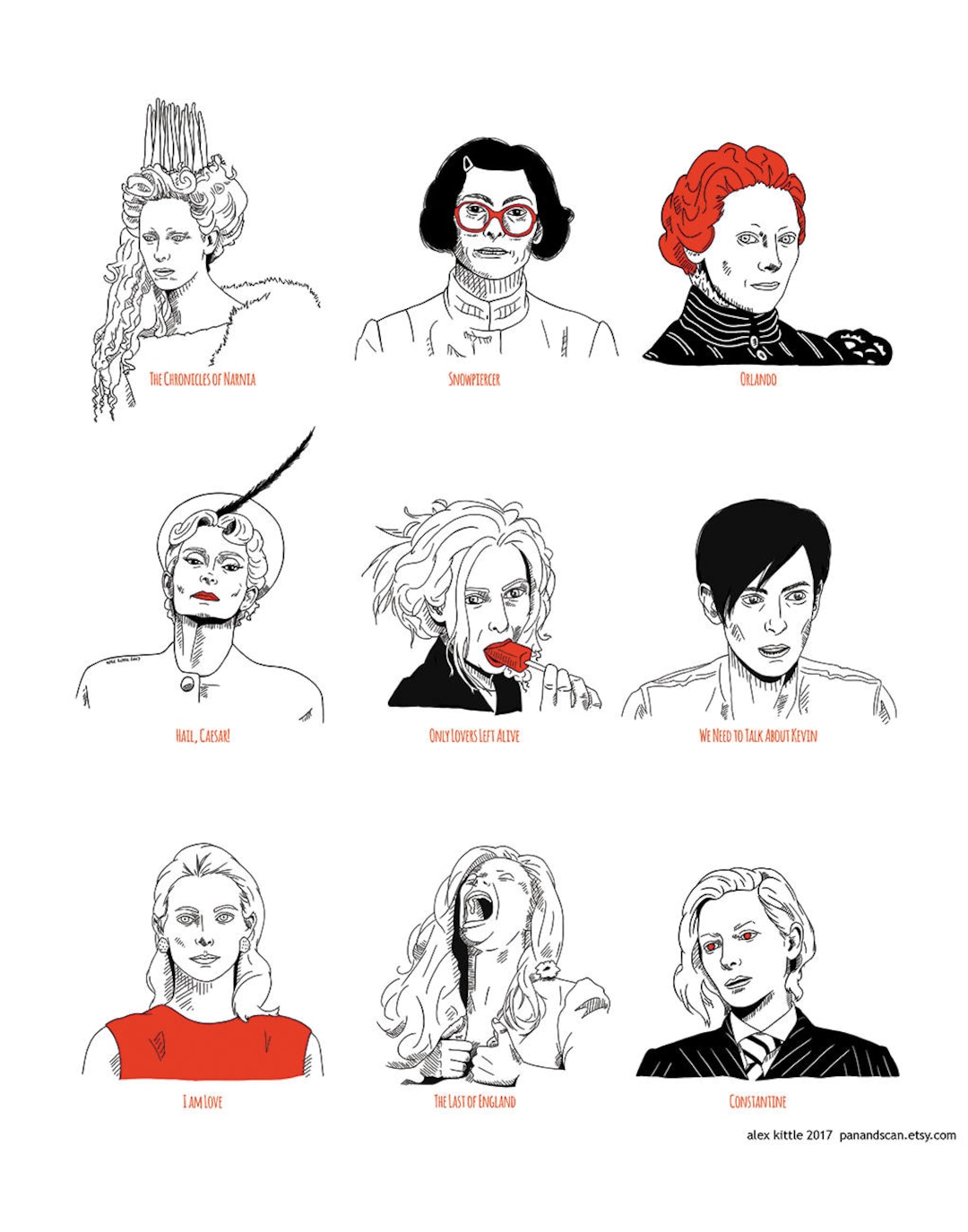 Tilda Swinton Character Artwork - Etsy