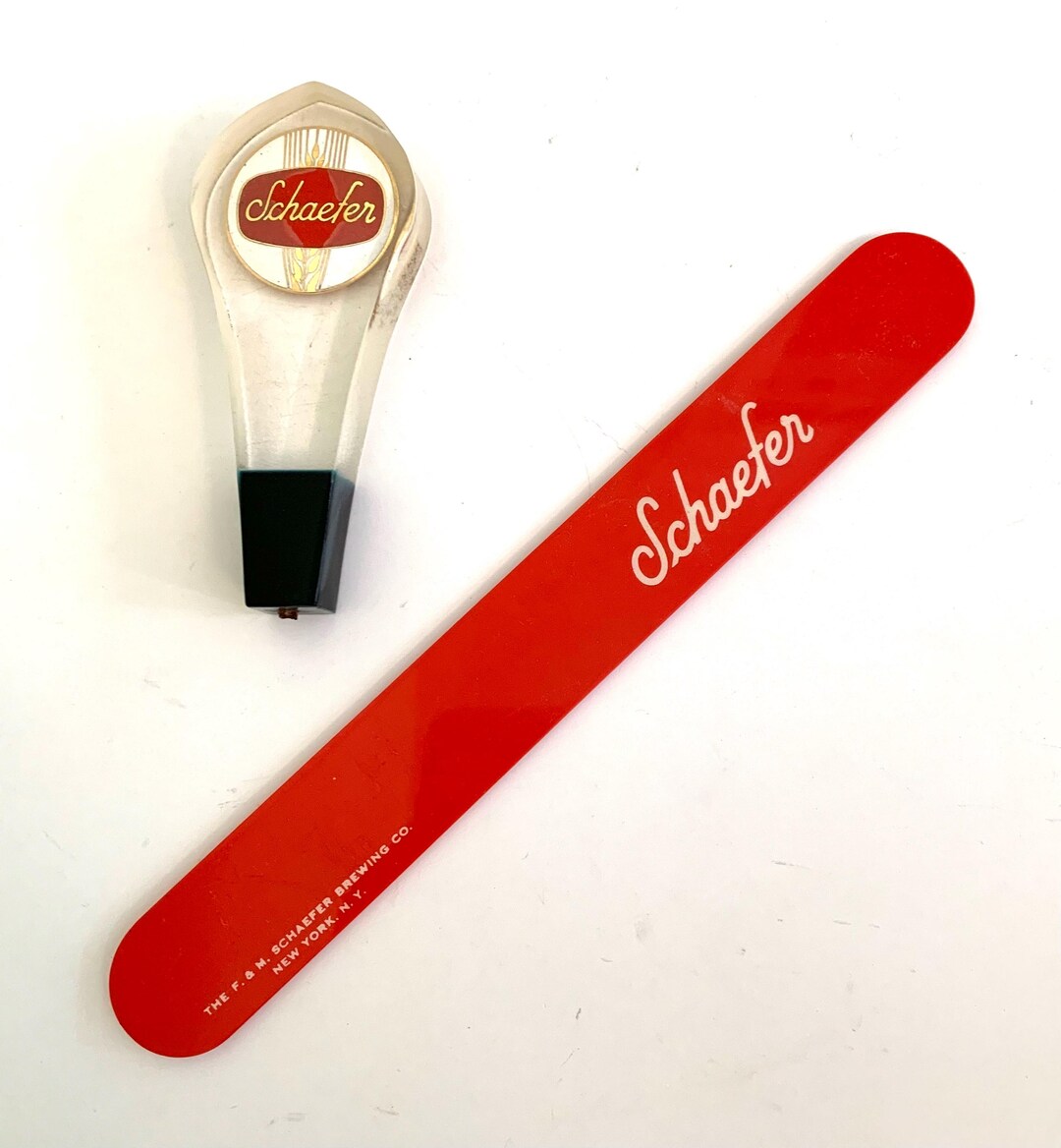 Vintage Schaefer Beer Advertising Foam Scraper 8 1/2 Long and Tapper ...