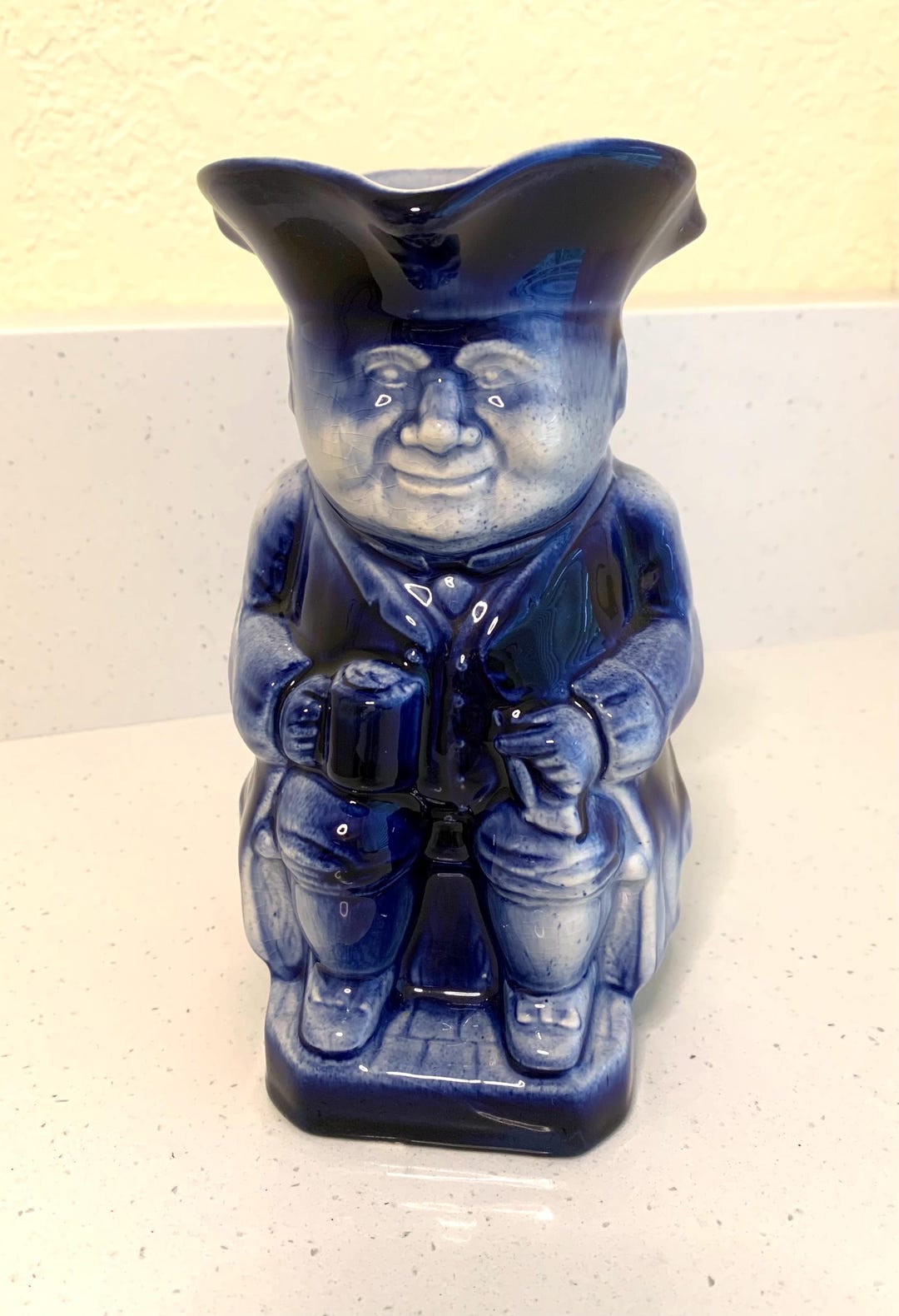 Vintage 7.25” Tall Toby Jug / Mug Blue - Etsy