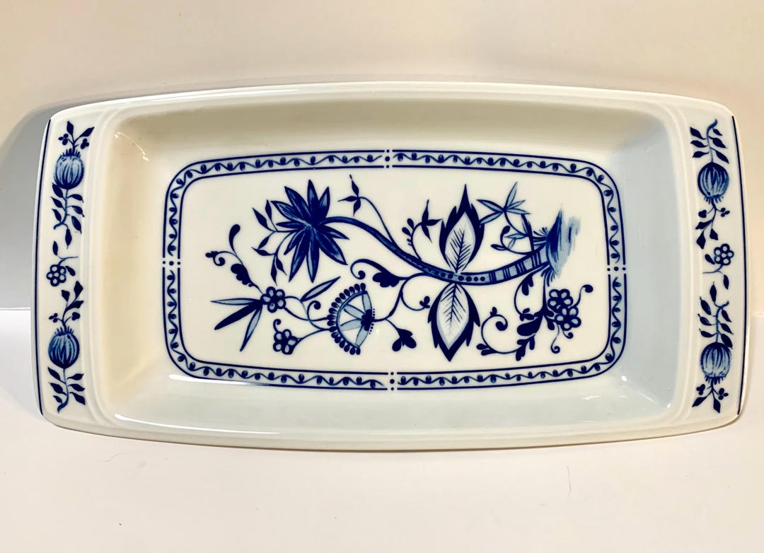 Vintage Blue Onion Pattern Platter Made in Germany KAHLA 12 X 6.25 Inch ...
