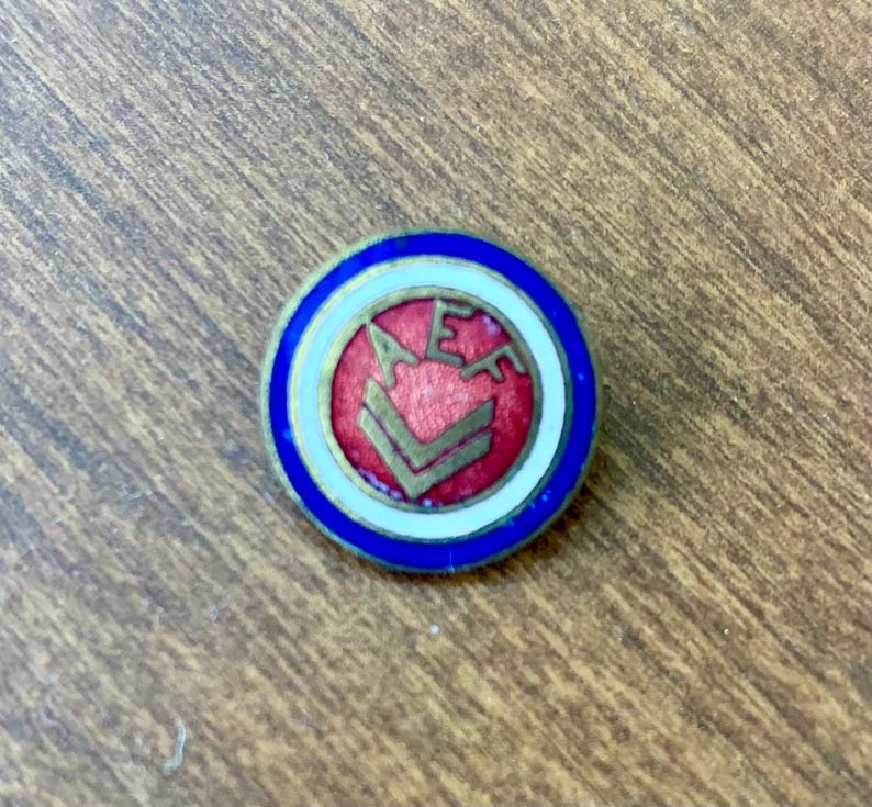 WW1 AEF American Expeditionary Services Pin Enamel Cloisonne Military ...