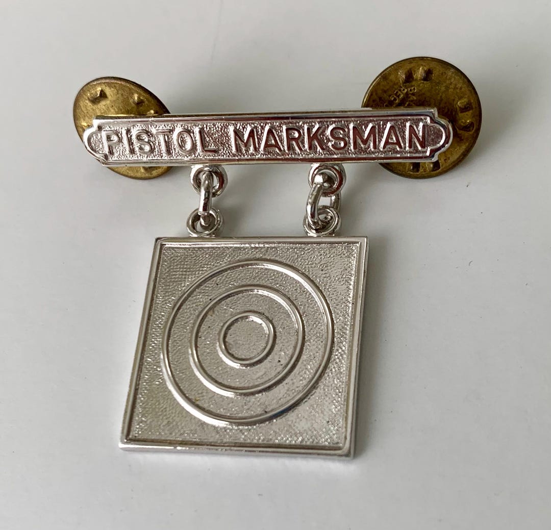 United States Marine Corps Pistol Marksman Award USMC Badge 1981 ...