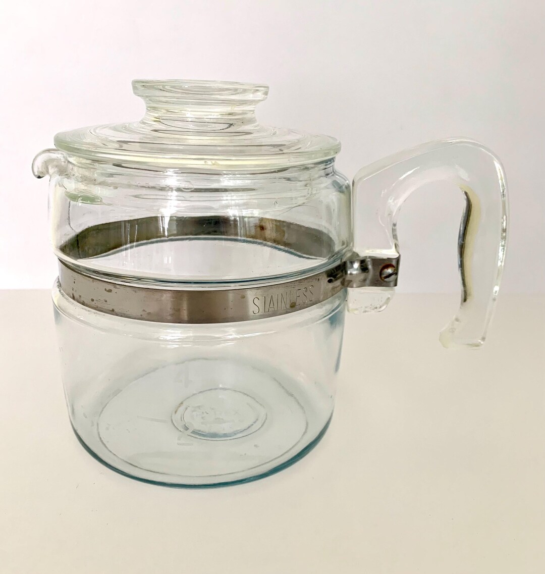 Vintage Pyrex Flameware 4 Cup Glass Coffee Percolator 7754 B Pot & Lid ...