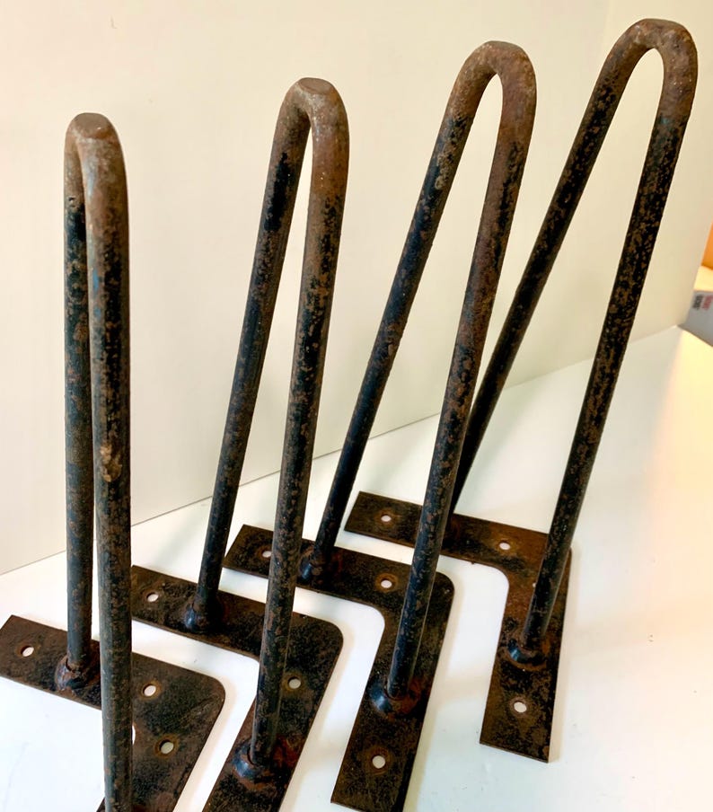 Vintage Set 4 Hairpin Legs Mid Century Modern MCM Metal Furniture Legs ...
