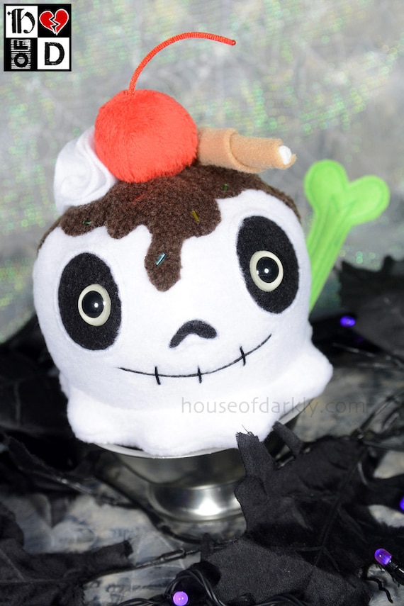 Spooky Sundae Limited Edition Skull Ice Cream Handmade Plush | Etsy
