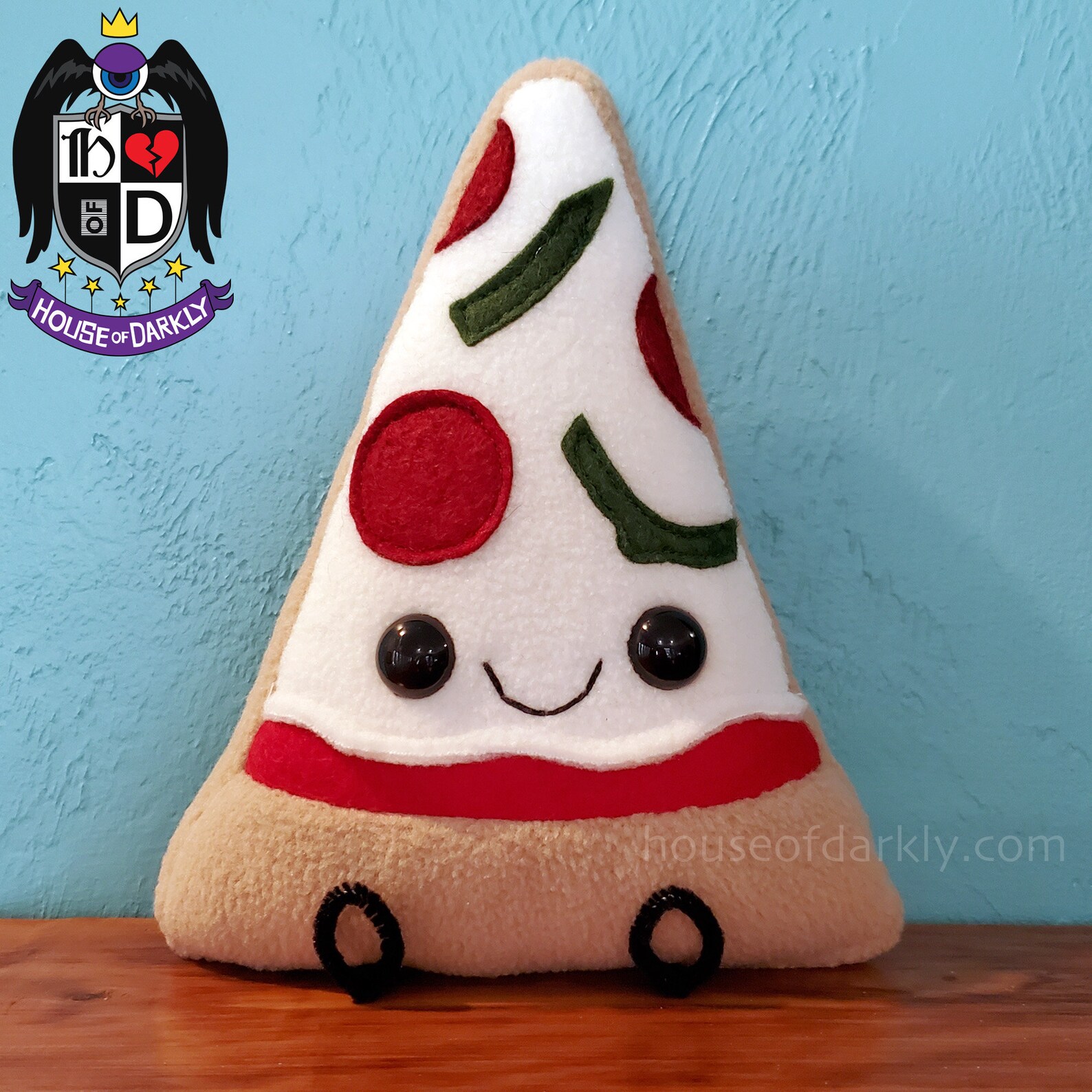 Cute Pizza Slice plush with pepperoni and green pepper | Etsy