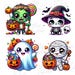 Halloween Chibi Clipart Bundle Spooky Kawaii Clipart Graphic Set ...