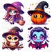Halloween Chibi Clipart Bundle Spooky Kawaii Clipart Graphic Set ...