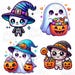 Halloween Chibi Clipart Bundle Spooky Kawaii Clipart Graphic Set ...