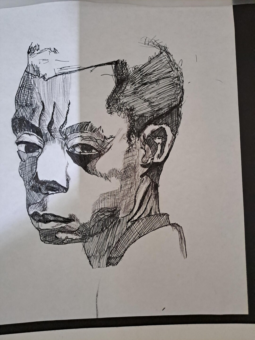 A3 Crosshatch Drawing of Man Artist Inspired - Etsy