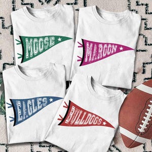 Custom Retro Pennants Flag Mascot Shirt, School Spirit Shirt, Matching ...