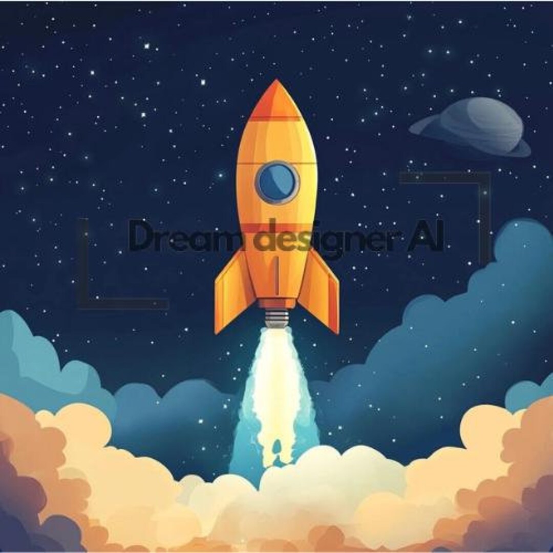 Rocket Ship Background for Kids - Etsy