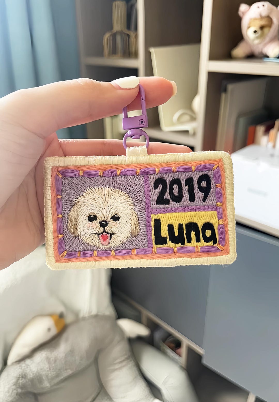 Customizable Embroidered Dog Tag Charm Personalized and Stylish Pet ...