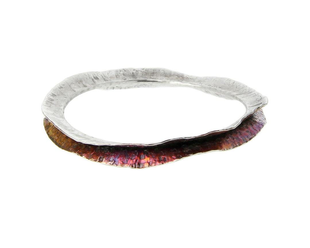Fold Formed Silver Wave Bangle - Etsy Canada