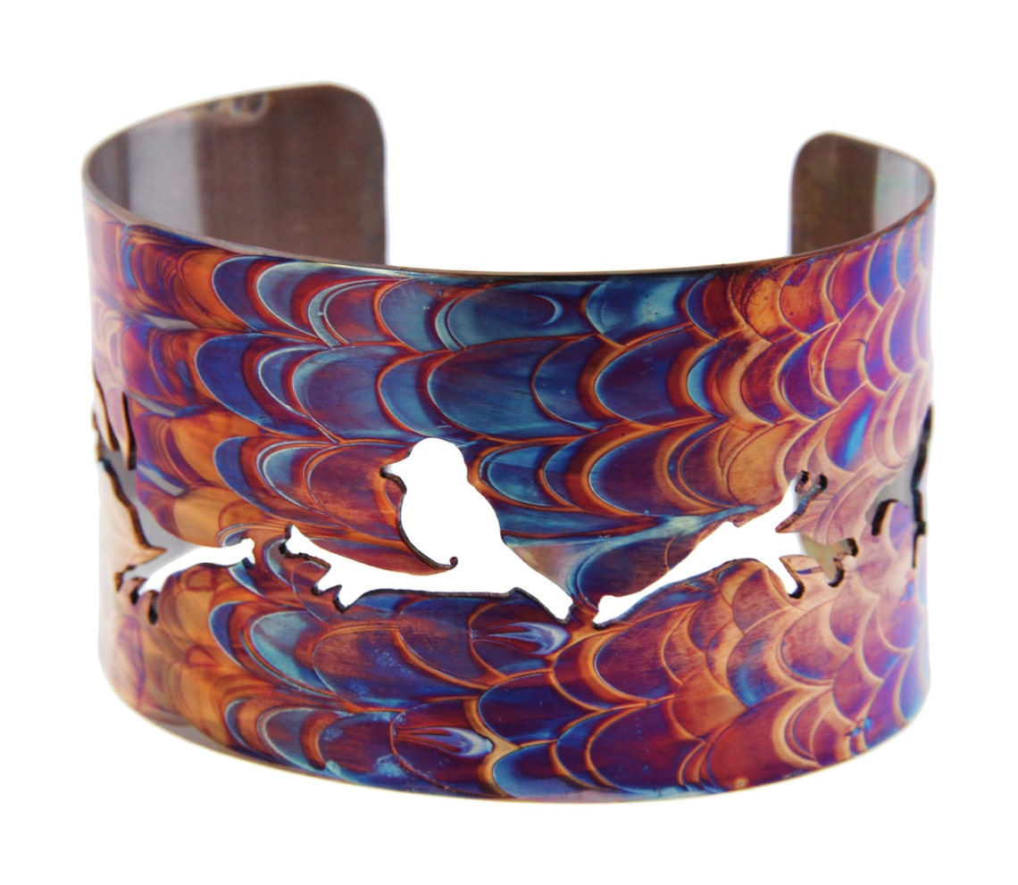 Flame Painted Copper Cuff - Etsy Canada