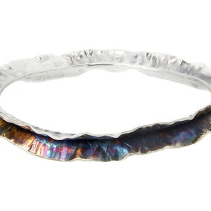 Fold Formed Silver Wave Bangle - Etsy