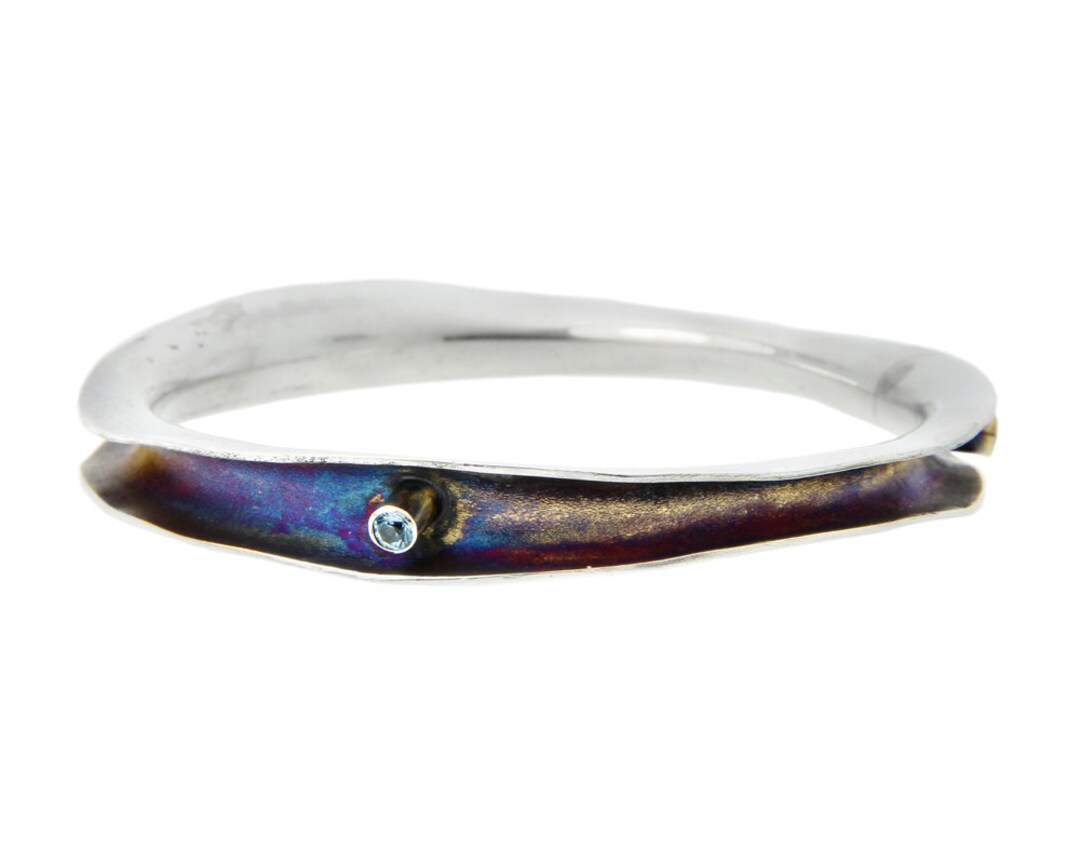 Silver Wave Bangle - Etsy