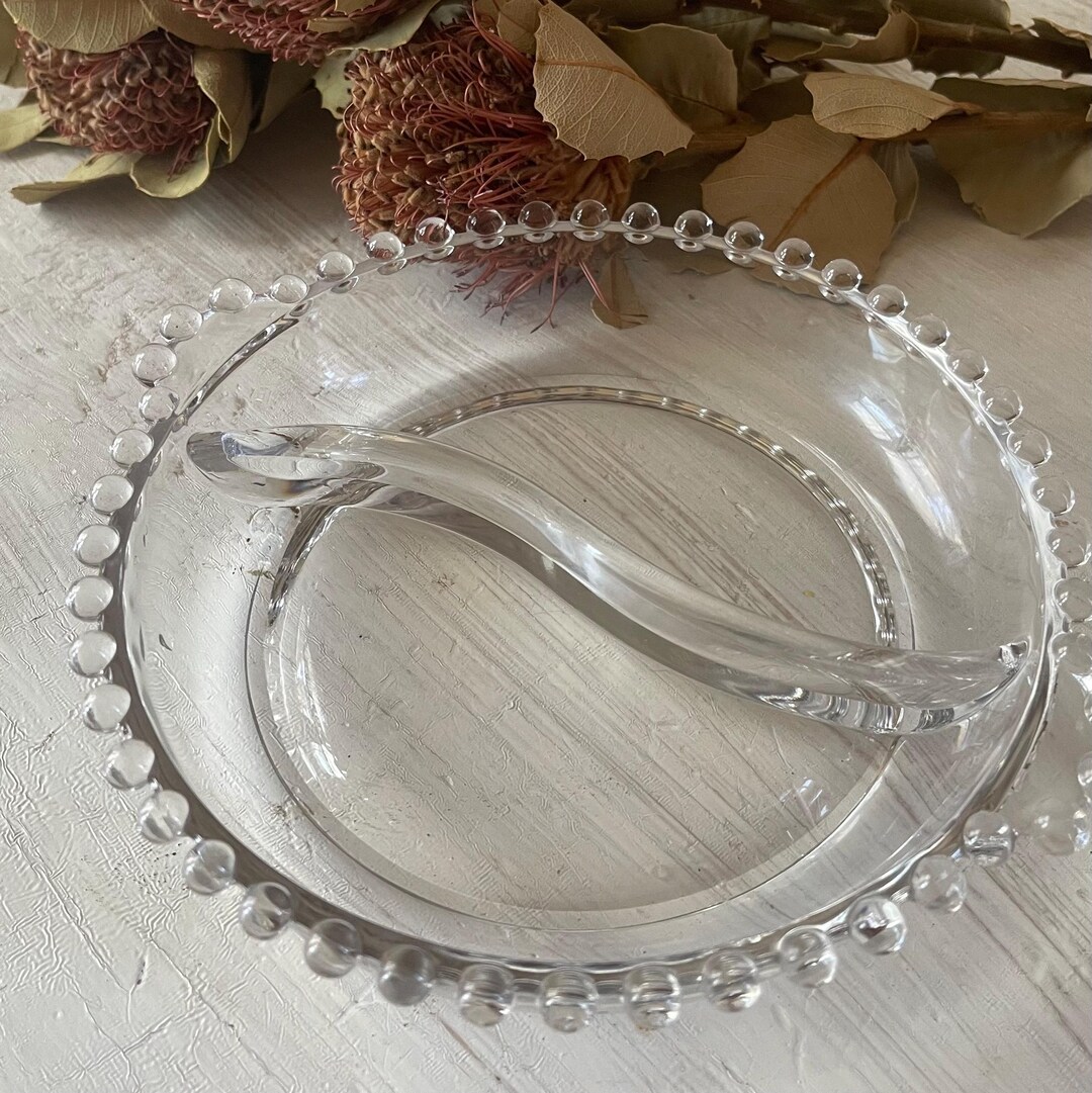 Candlewick Small Relish Tray - Vintage Candlewick Glass - Beaded Ridge ...