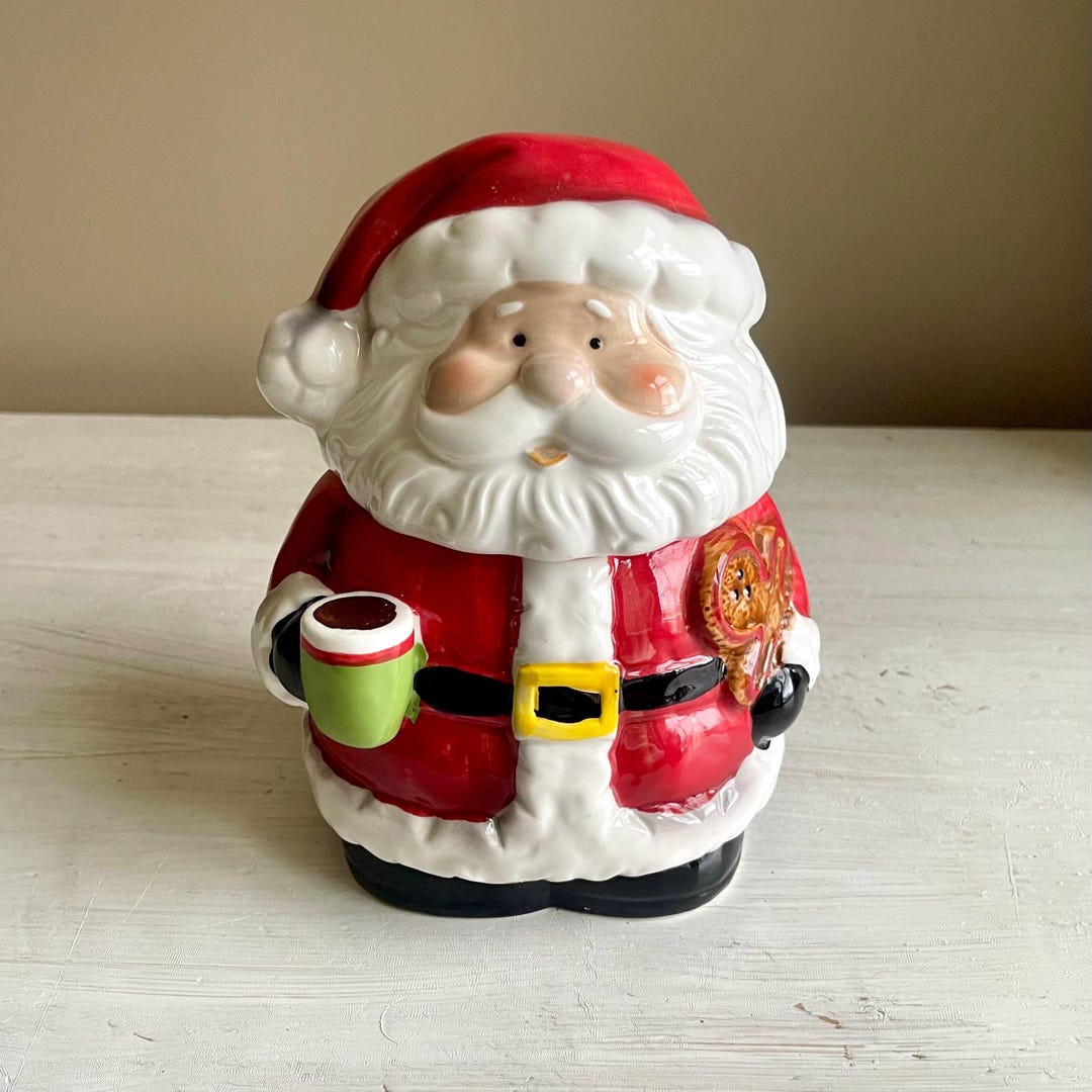Vintage Santa Claus Cookie Jar Christmas Cookie Jar Vintage Christmas ...