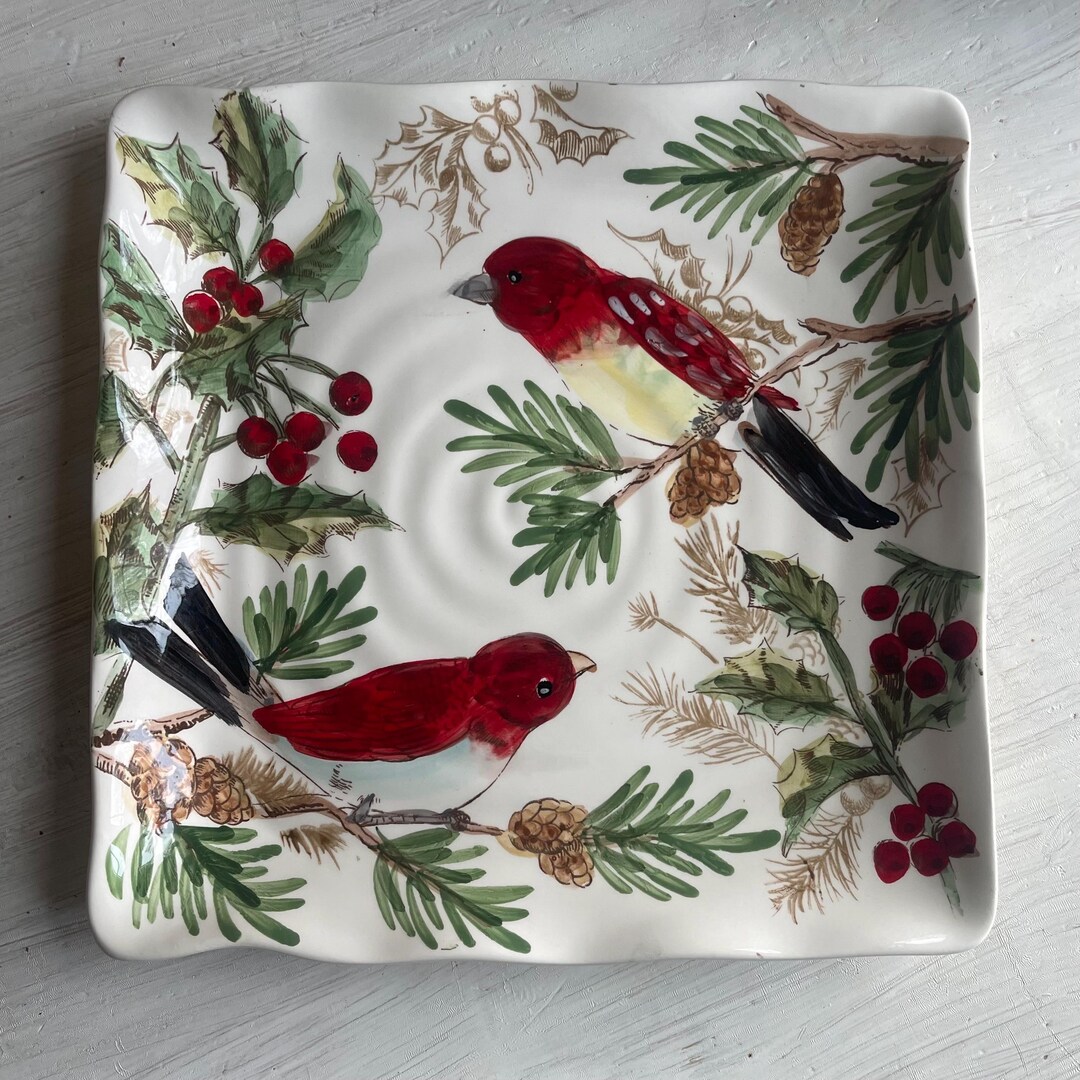 Maxcera Holiday Birds Platter | Holiday Platter | Christmas Platter ...