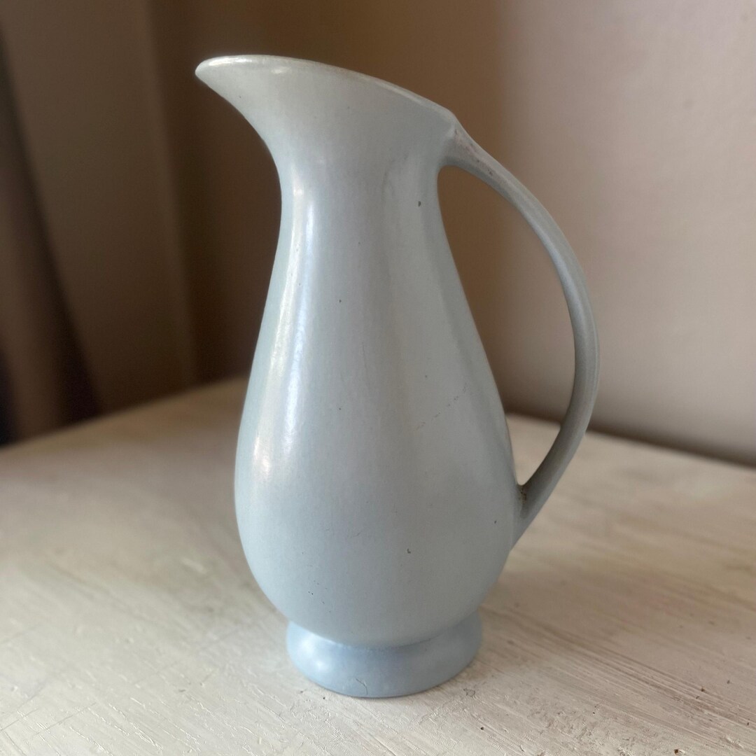 Vintage Red Wing Pottery Ewer Pitcher in Blue 2373 - Red Wing Pottery ...