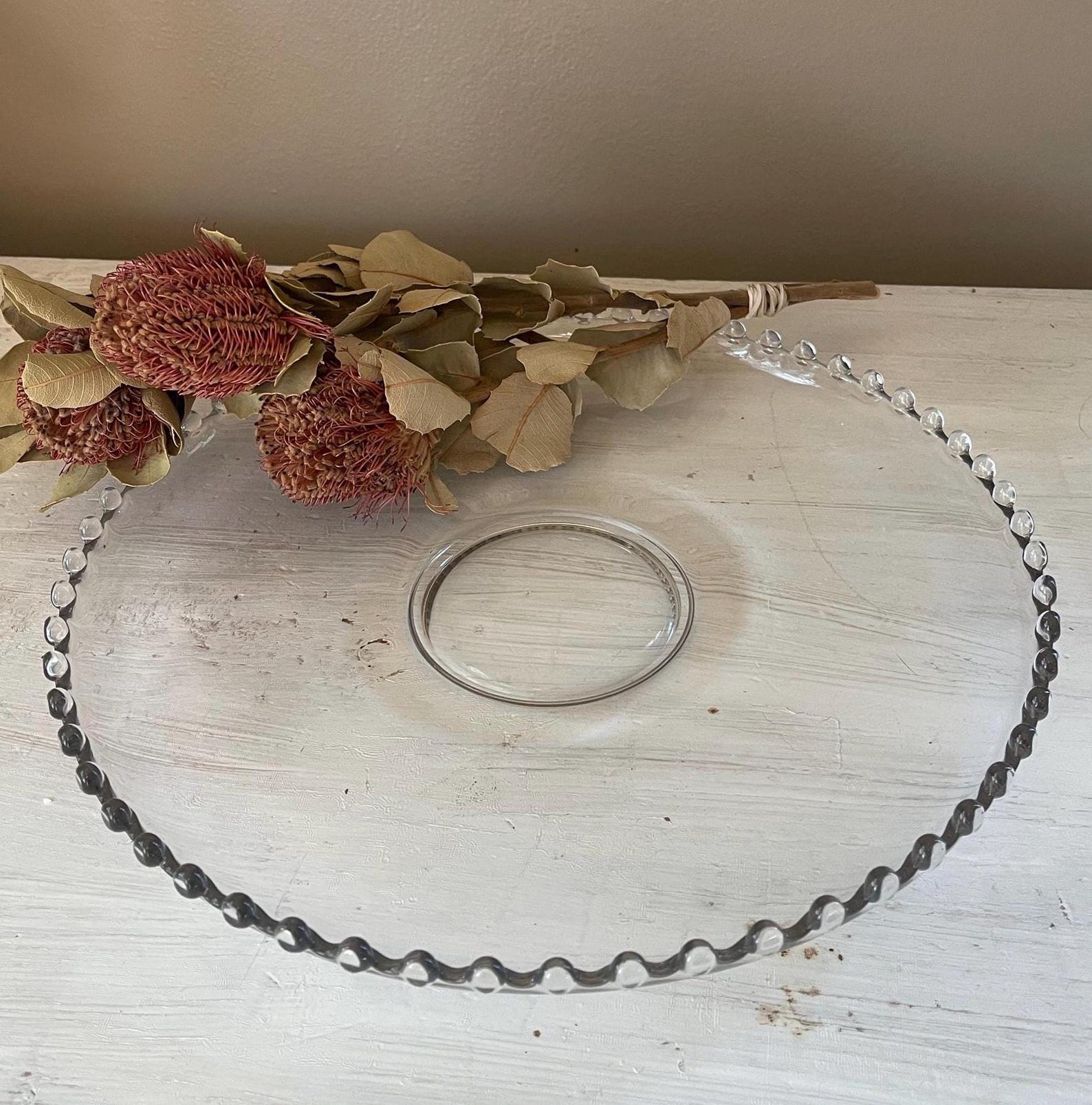 Candlewick Round Platter 12.5 Inch - Vintage Candlewick Glass - Beaded ...