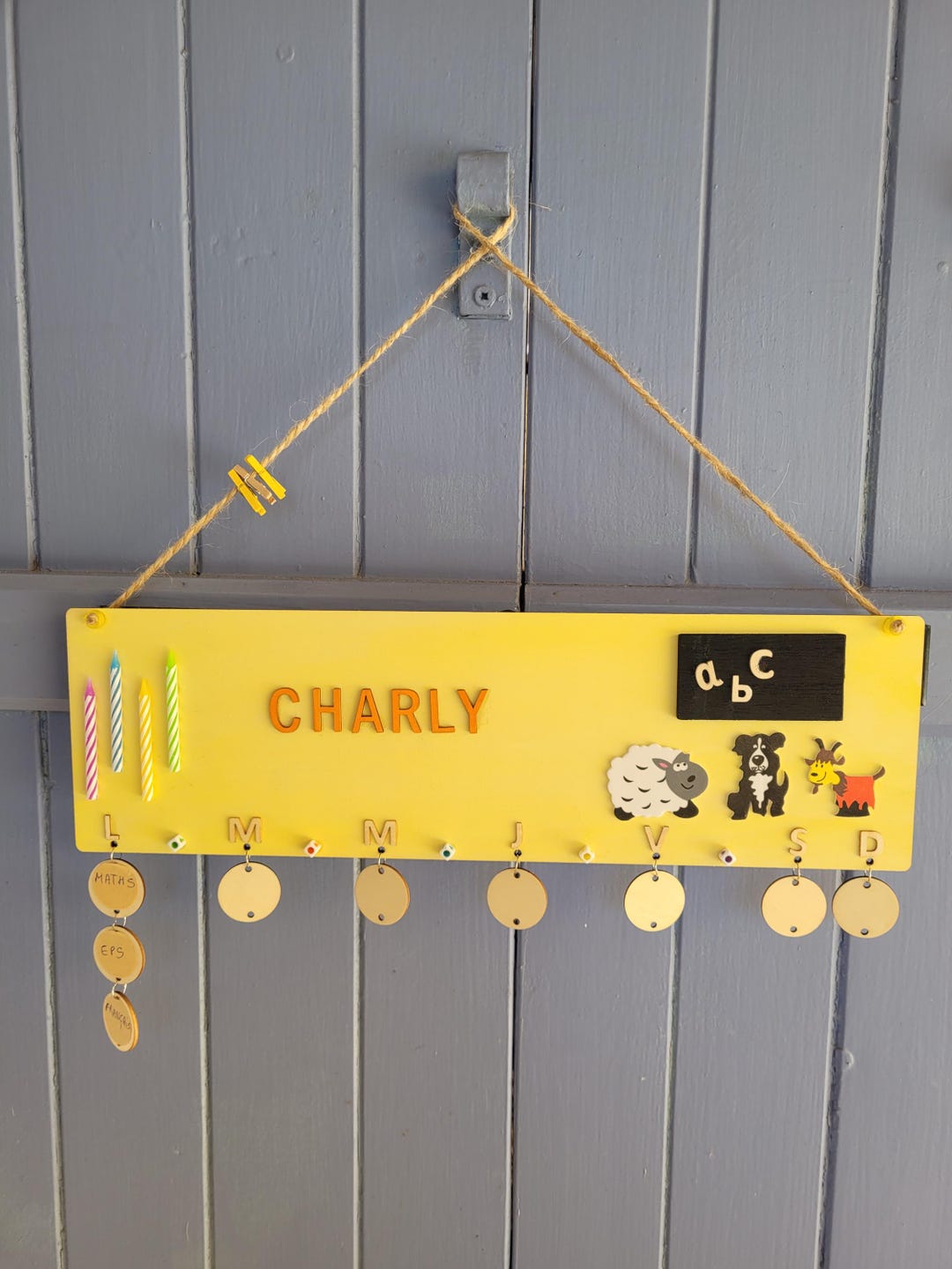 Wooden Timetable for Children. Can Be Personalized With the Child's ...