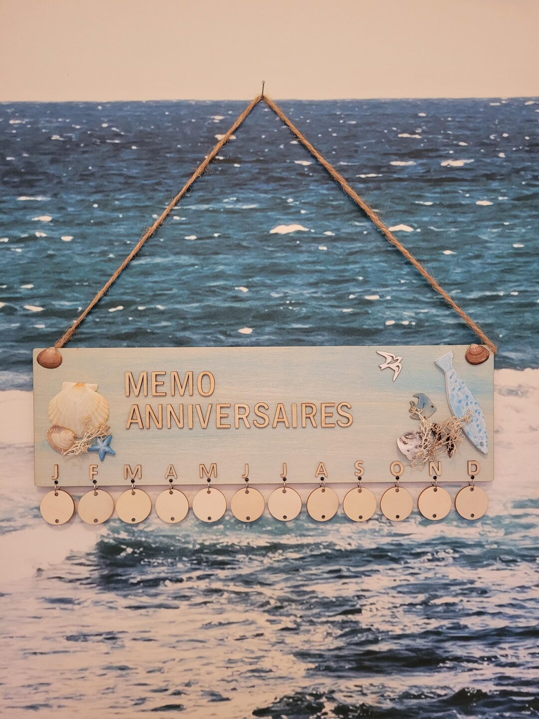Vintage Birthday Calendar - Ocean Theme / Fish, Seashells and Starfish ...