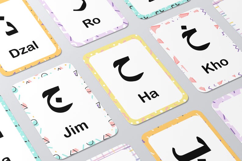Jawi Flashcards Set Learn Jawi Alphabet Arabic Numbers Islamic ...