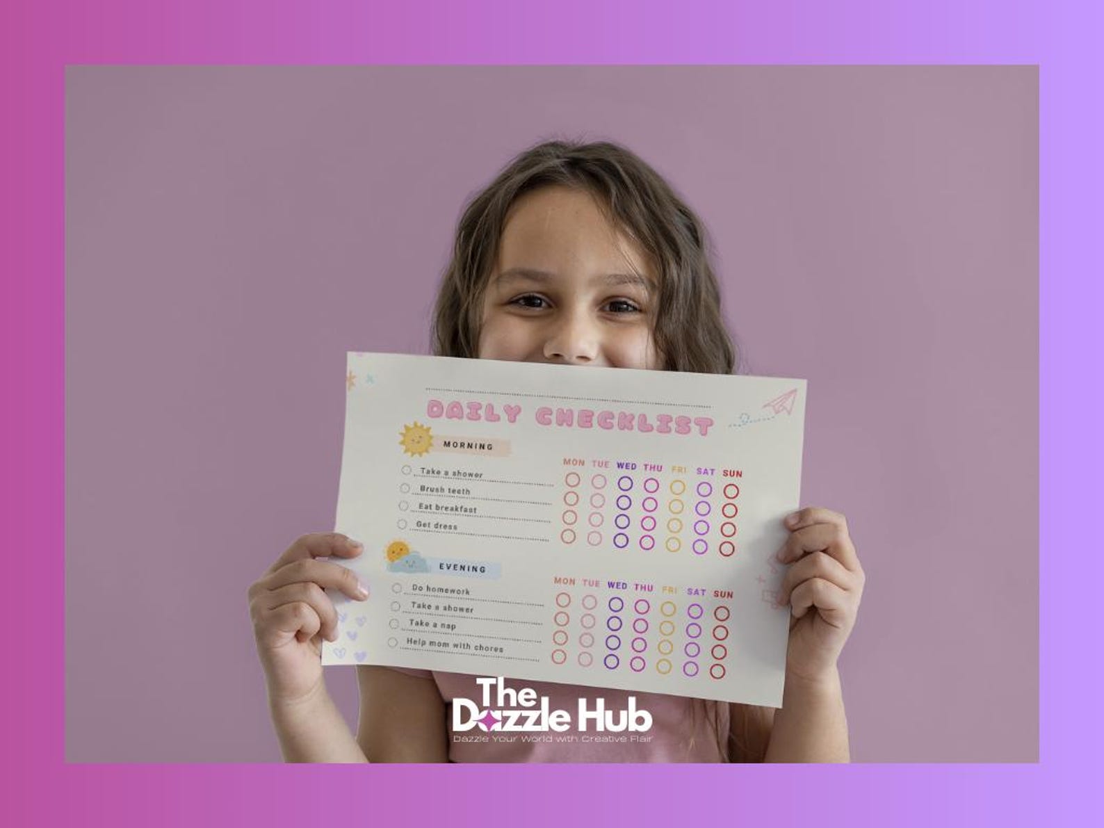 Kids Daily Checklist, Kids Daily Routine, Daily Schedule for Kids ...