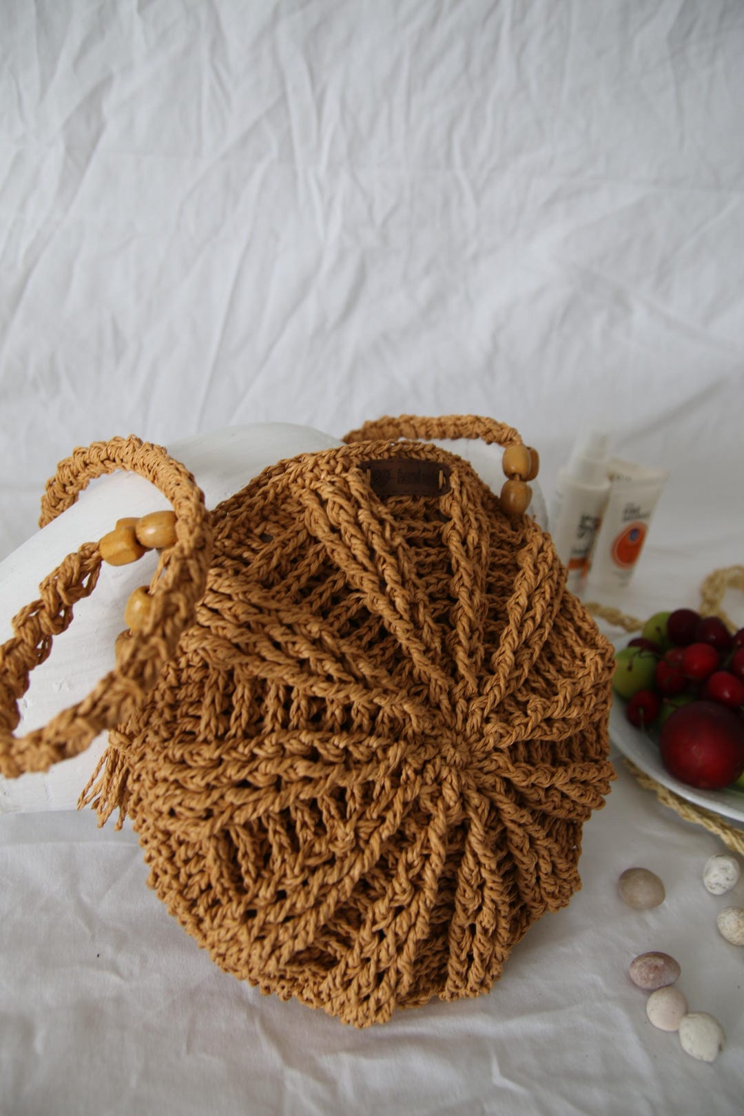 Handmade Round Paper Yarn Bag: Eco-friendly Crochet Tote - Etsy