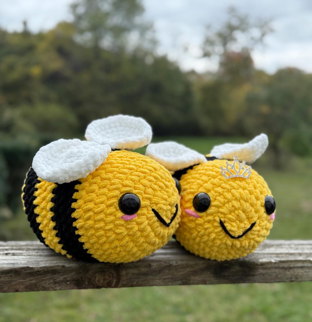 Ready to Ship/ Crochet Bee Plush/queen Bee/honey Bee/bowen Bee/ Bumble ...