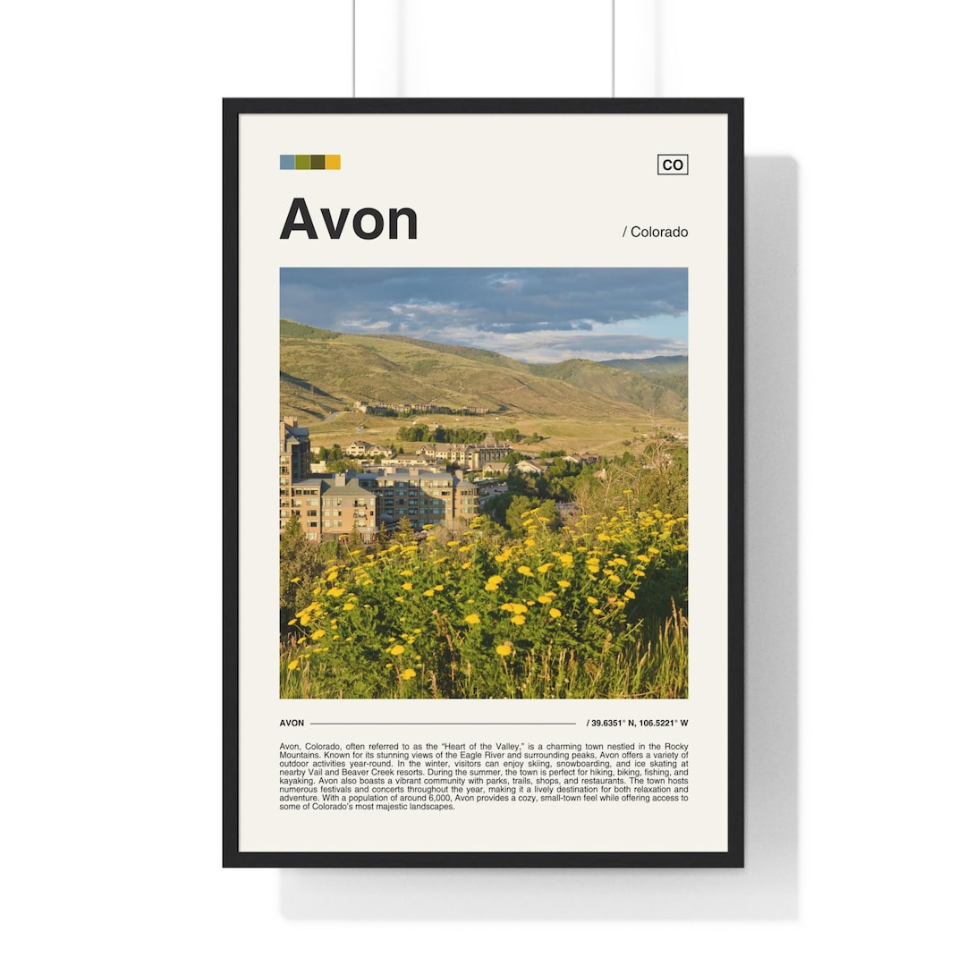 Avon Colorado Poster, Avon Poster, Colorado Poster, Mountain Town Print ...