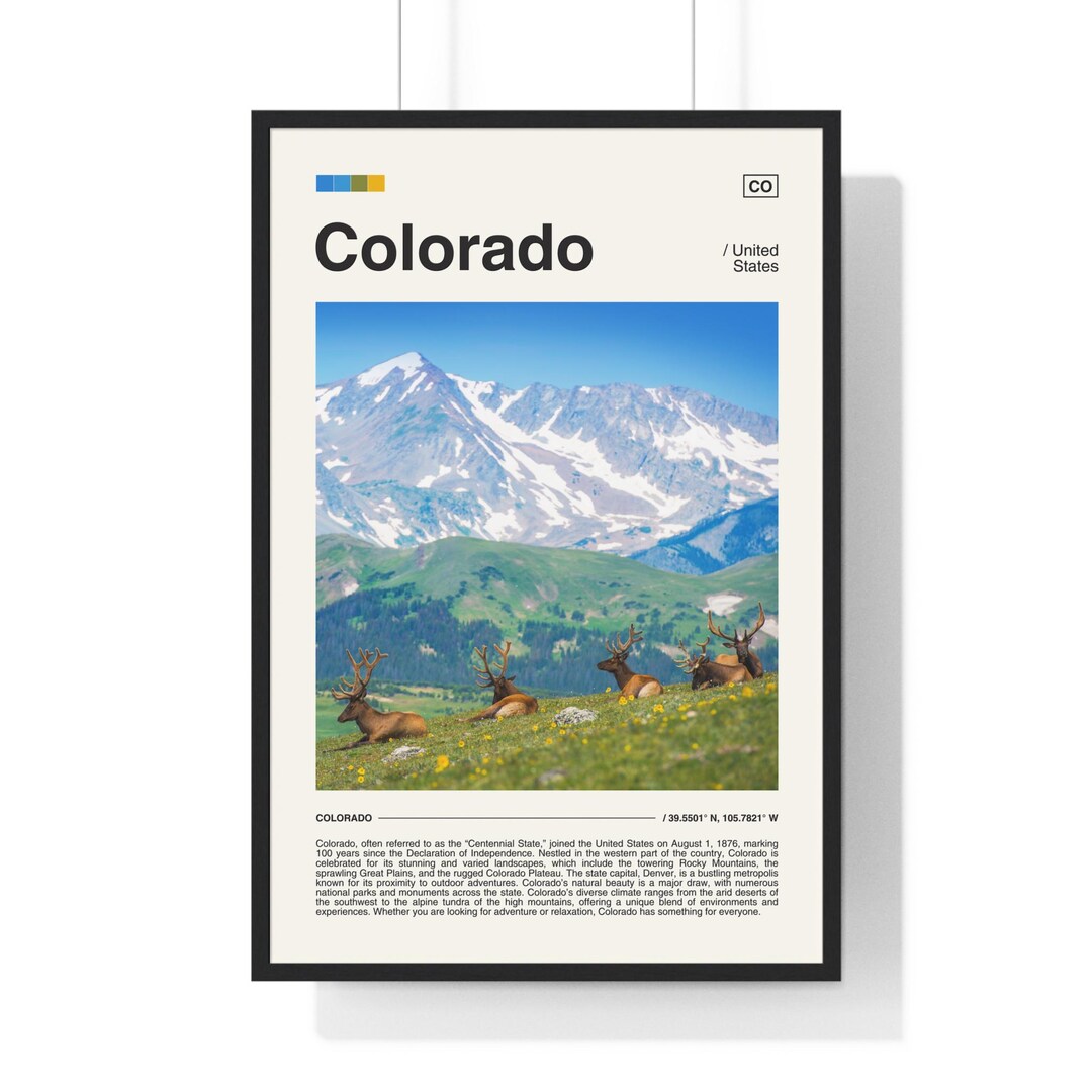 Colorado Poster, Colorado Print, Colorado Wall Art, Colorado State ...