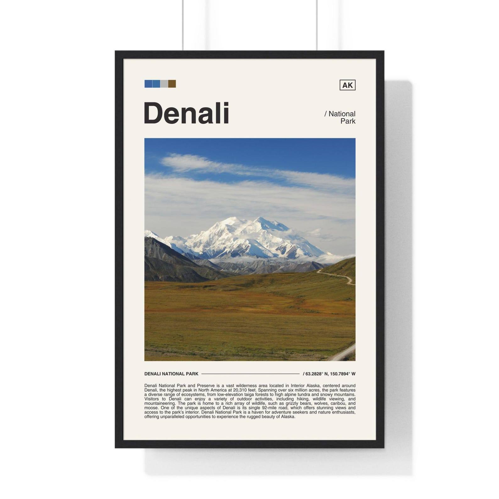 Denali Digital Download Poster, Denali Digital Download, Digital Download Poster, National Park ...