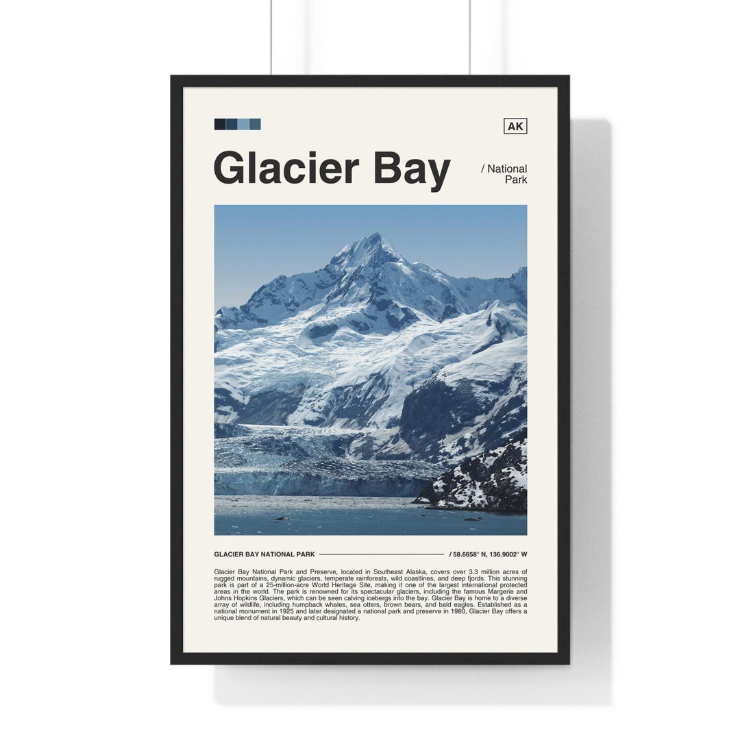 Glacier Bay National Park Poster, Glacier Bay National Park, National ...