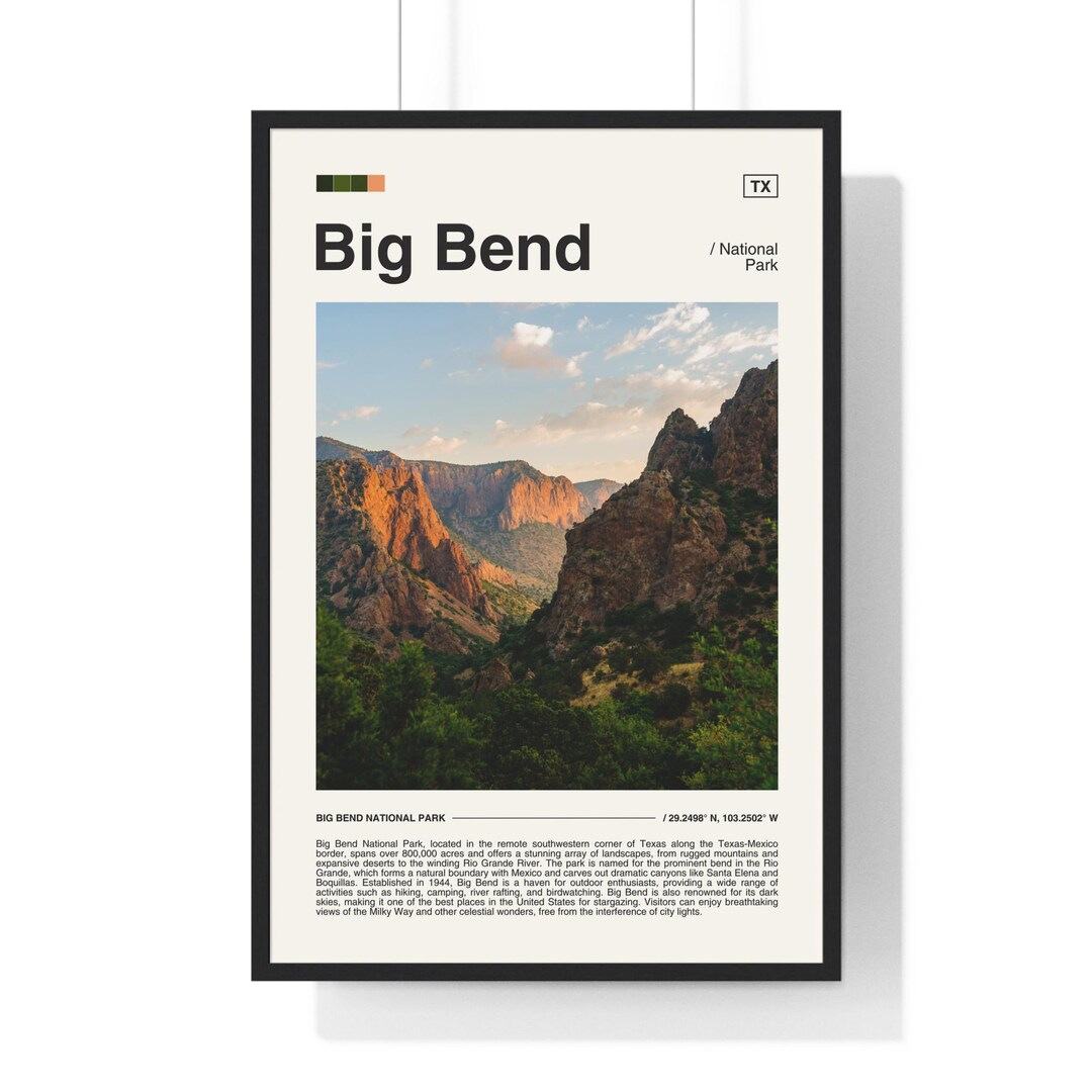 Big Bend National Park Poster, Big Bend National Park, National Park ...
