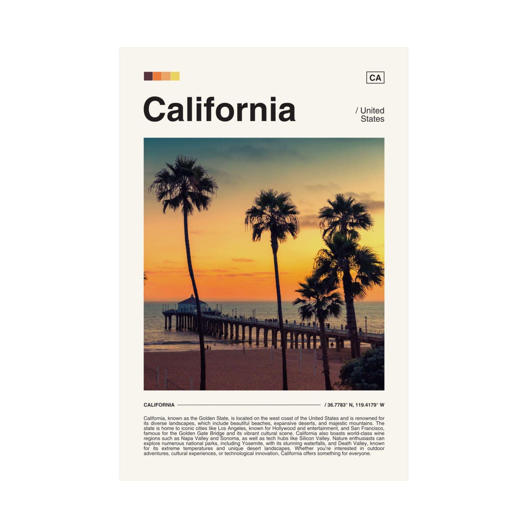 California Digital Download Poster, California Digital Download ...