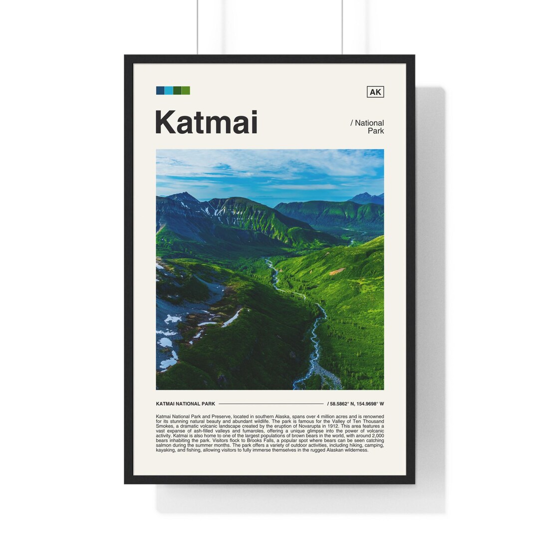 Katmai National Park Poster, Katmai National Park, National Park Poster ...