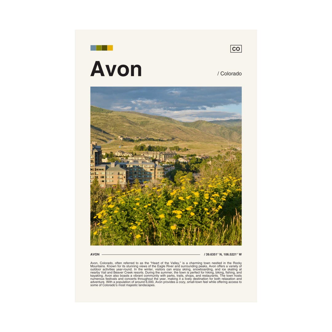 Avon Colorado Digital Download Poster, Avon Digital Download, Digital ...