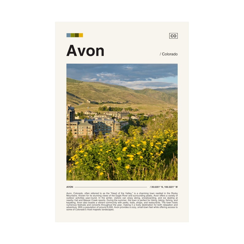 Avon Colorado Digital Download Poster, Avon Digital Download, Digital ...