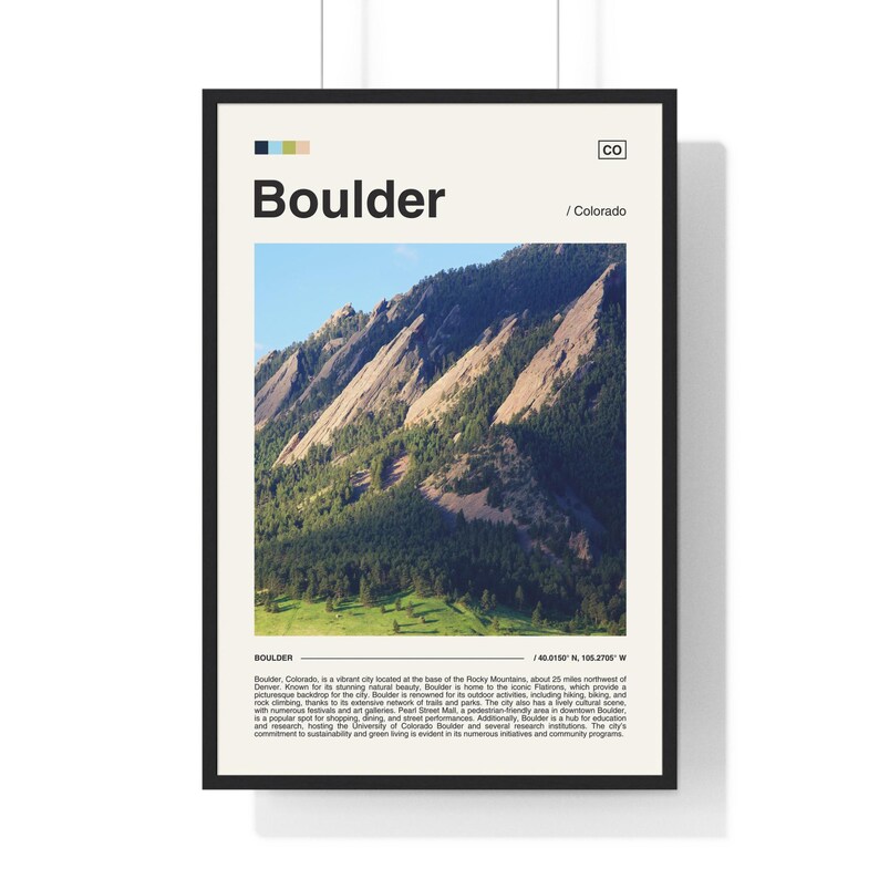 Boulder Colorado Digital Download Poster, Boulder Digital Download ...