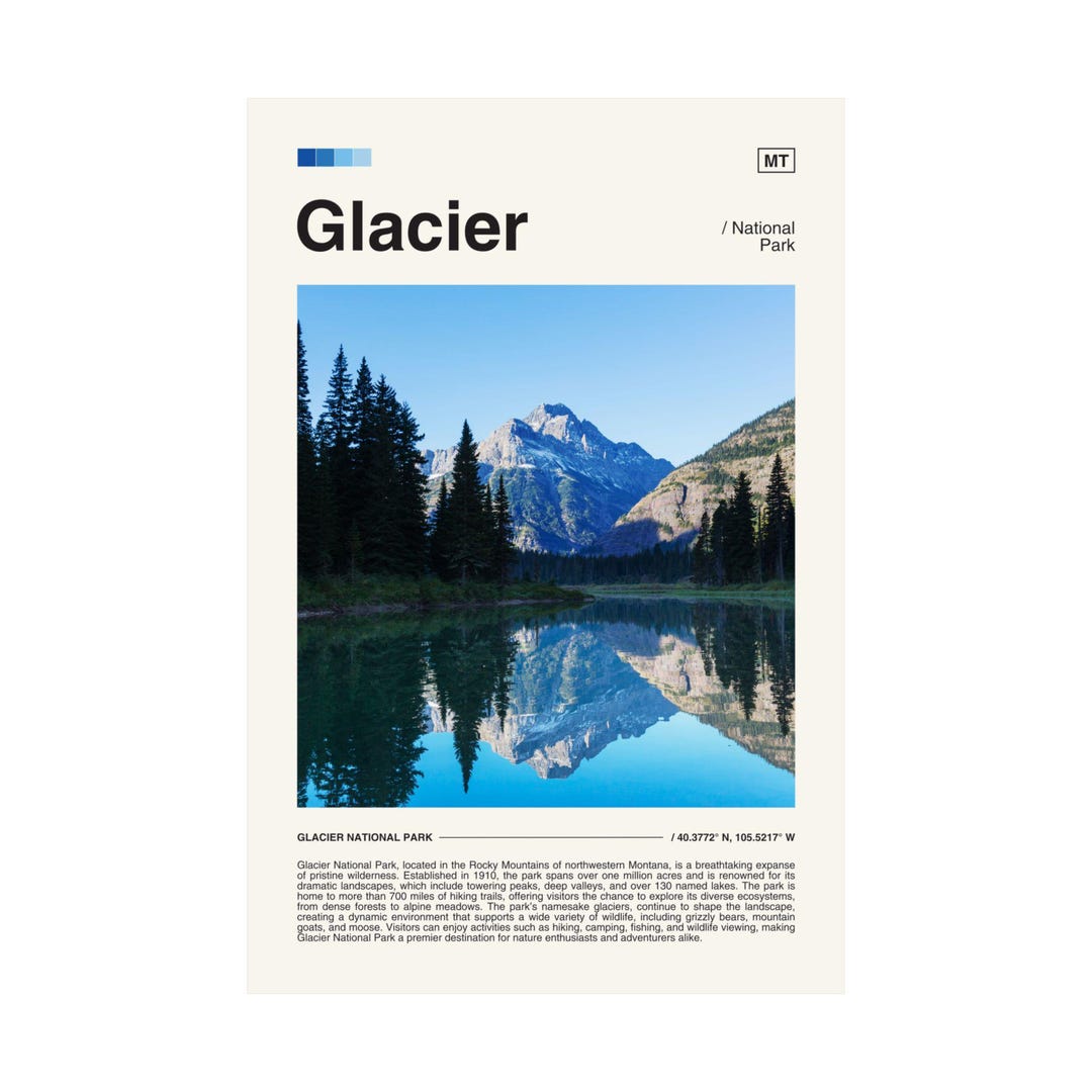 Glacier Digital Download Poster, Glacier Digital Download, Digital ...