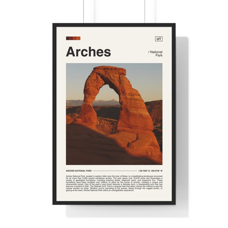 Arches National Park Poster, Arches National Park, National Park Poster ...
